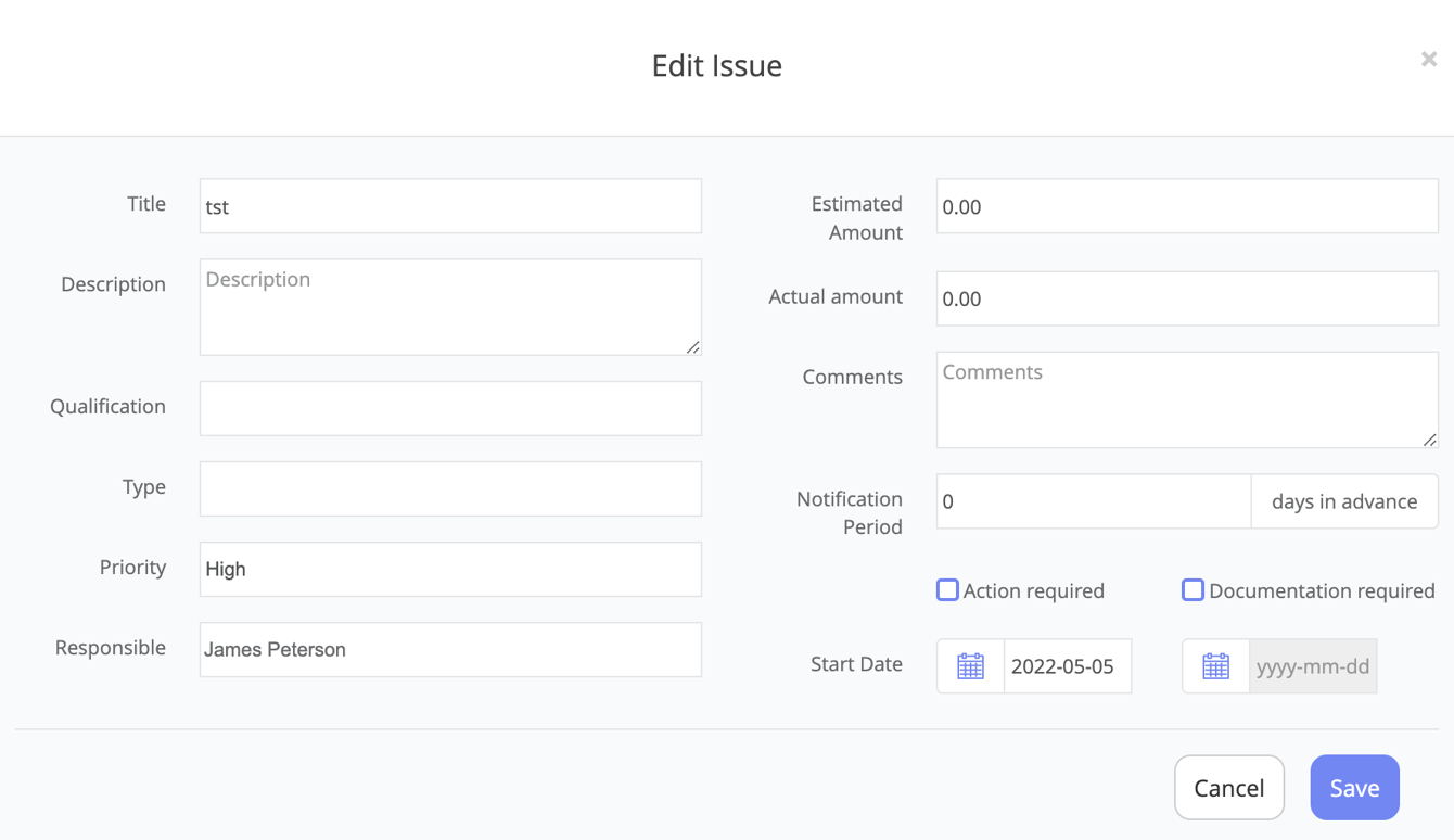 Issues - Search, edit and delete